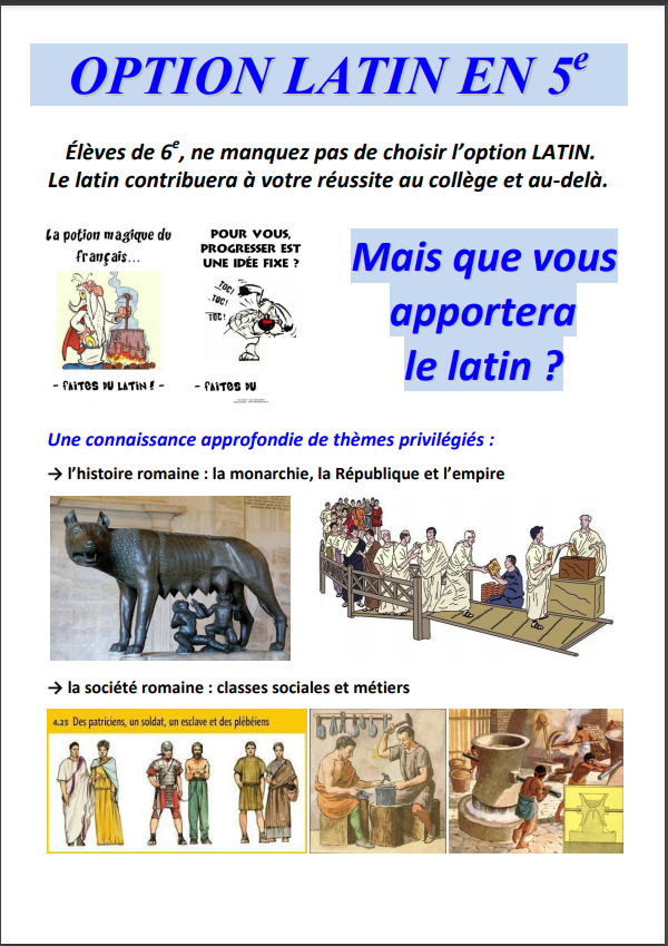 Les options latin et gallo — Collège Le Chêne Vert